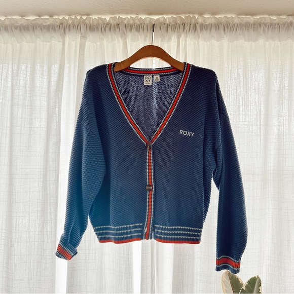 Roxy | Sweaters | Nwot Roxy Academic Collegiate Retro Style Cardigan ...